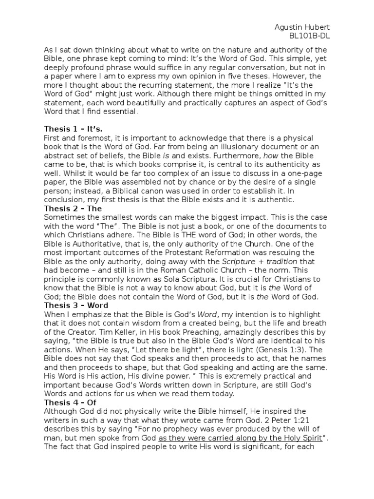 Thesis - Word of God | PDF | Bible | Abrahamic Religions