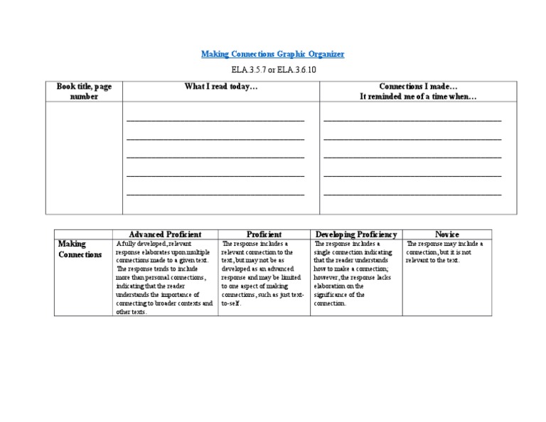 Making Connections Graphic Organizer | PDF