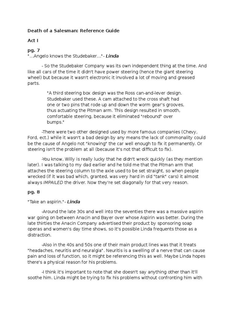 Key Quotes and Analysis in Death of a Salesman | PDF | Regents ...