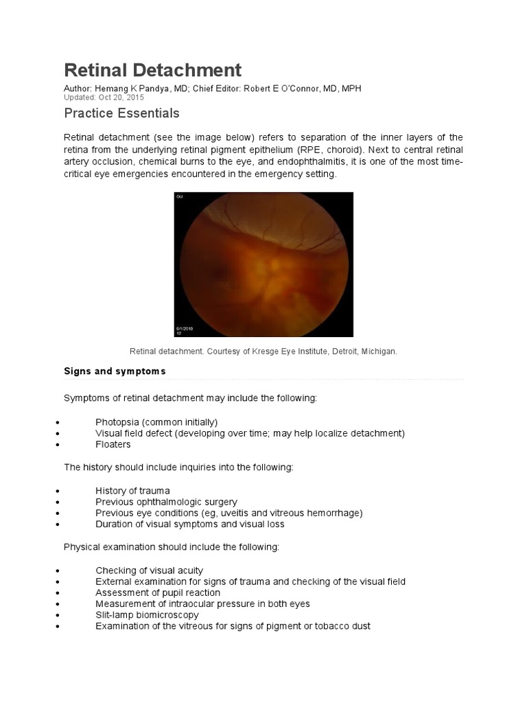 Retinal Detachment | PDF
