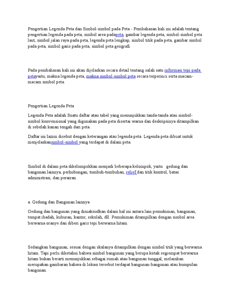 Pengertian Legenda Peta Dan Simbol | PDF