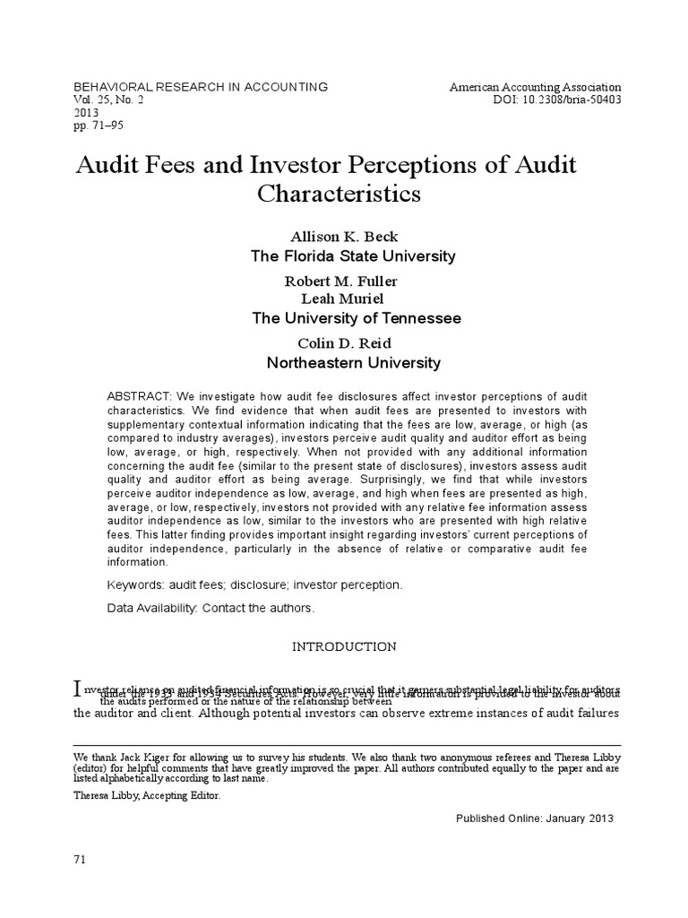 11 - Audit Fees and Investor Perception | PDF