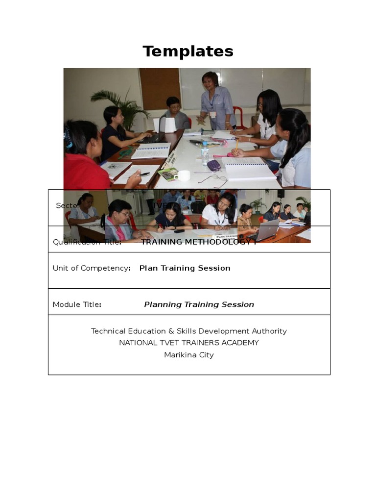 1 Plan Training Session | PDF | Personal Computers | Manufactured Goods