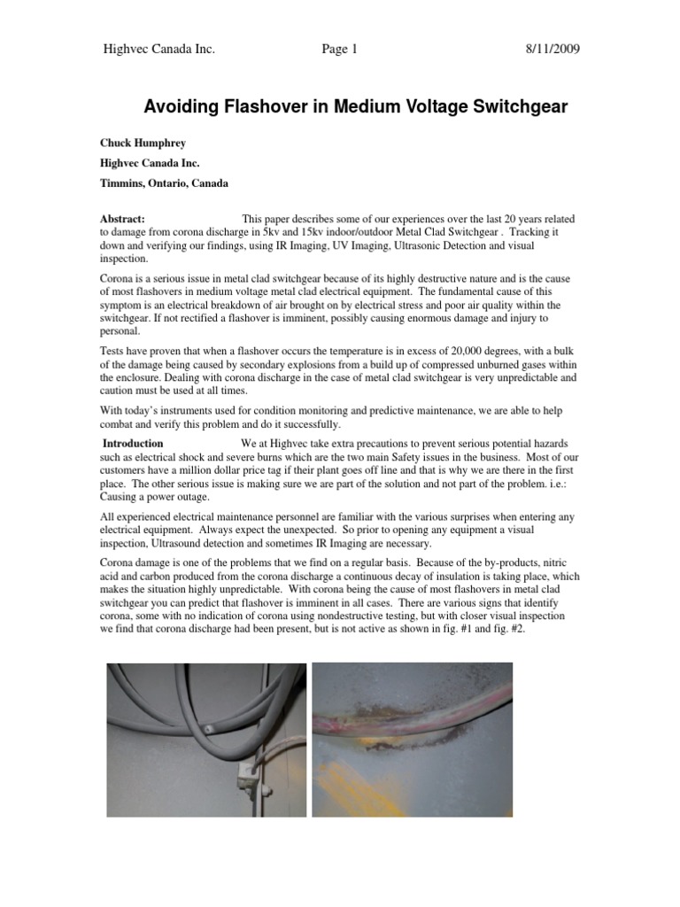 Preventing Flashover in Medium Voltage Switchgear | PDF | Electric Arc ...
