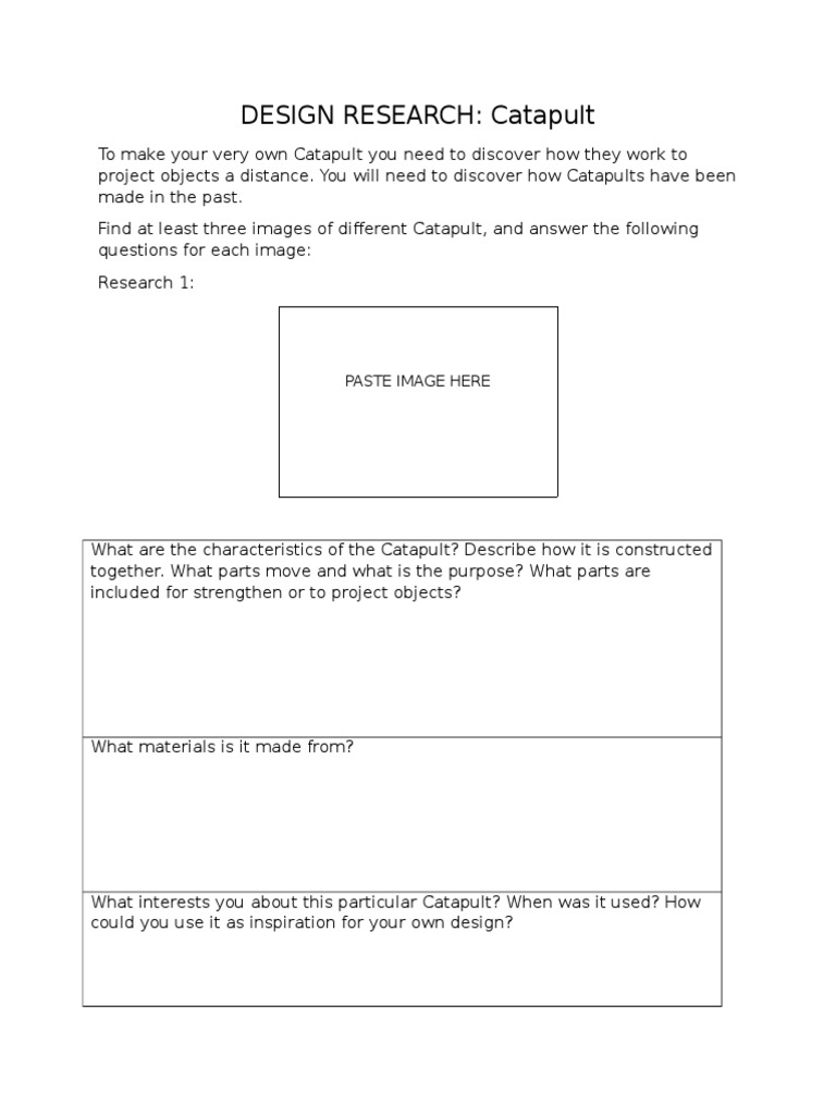 Catapult Design Research Guide | PDF | Art