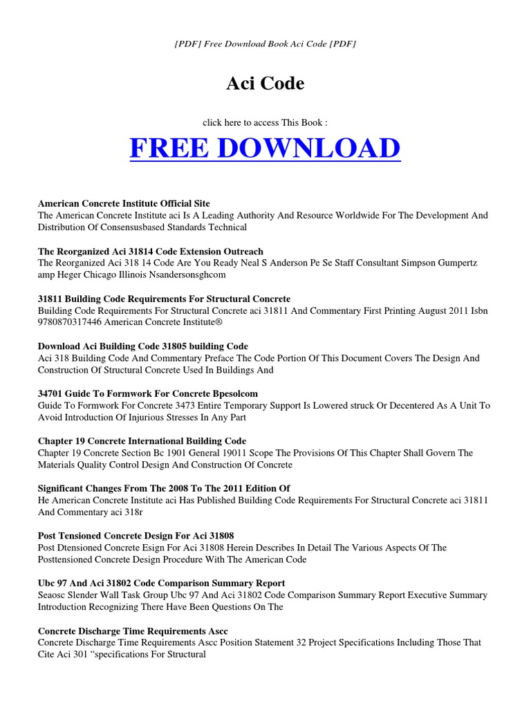 Aci-Code To Download | PDF | Building Code | Specification (Technical ...