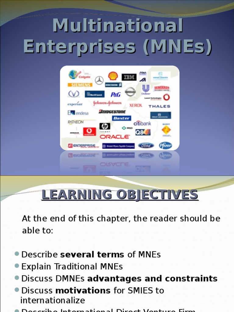 MNEs | PDF | Foreign Direct Investment | Multinational Corporation