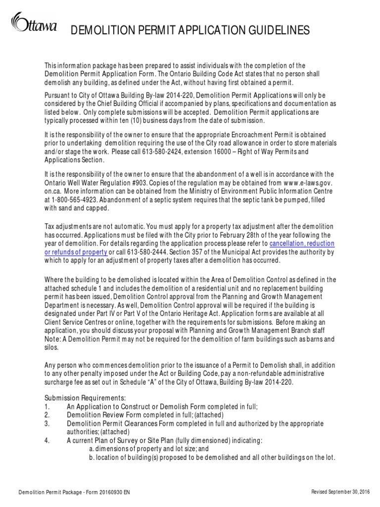 Application for Demolition Permit En | Demolition | By Law