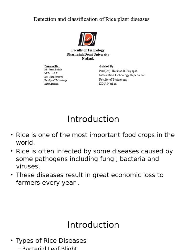 3 - MTech - MF-09 - Detection and Classification of Rice Plant Diseases | PDF | Support Vector ...