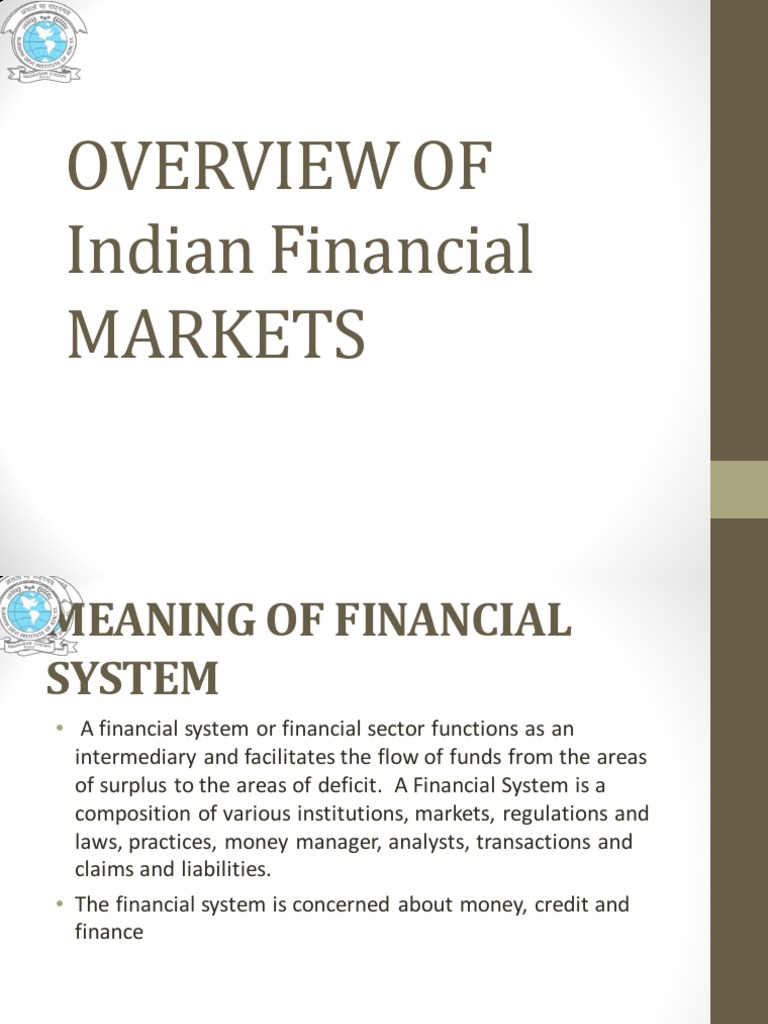 Overview of Indian Financial MARKETS | PDF | Financial Markets ...
