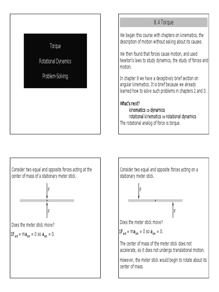 Torque Rotational Dynamics Problem-Solving | PDF | Rotation Around A ...