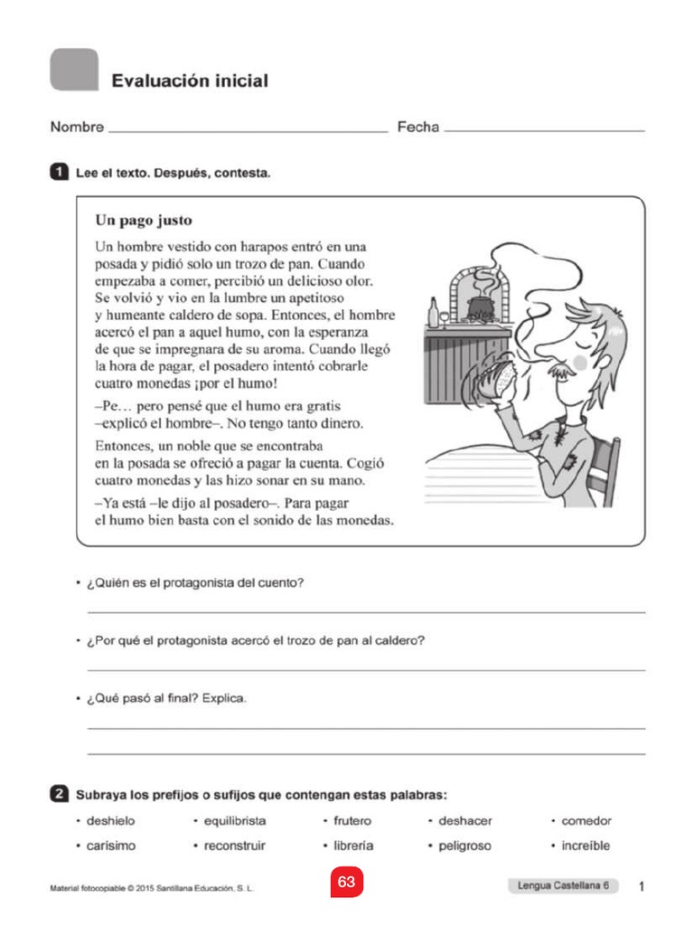 evaluacion lengua saber hacer 6 primaria