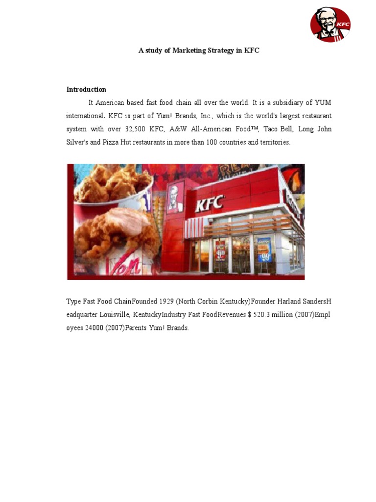 A Study of Marketing Strategy in KFC | PDF | Franchising | Business ...