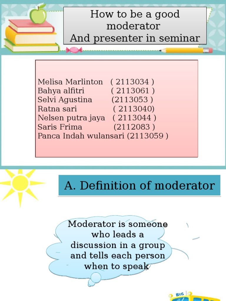 Guidelines for Moderating and Presenting in a Seminar: Ten Tips for ...