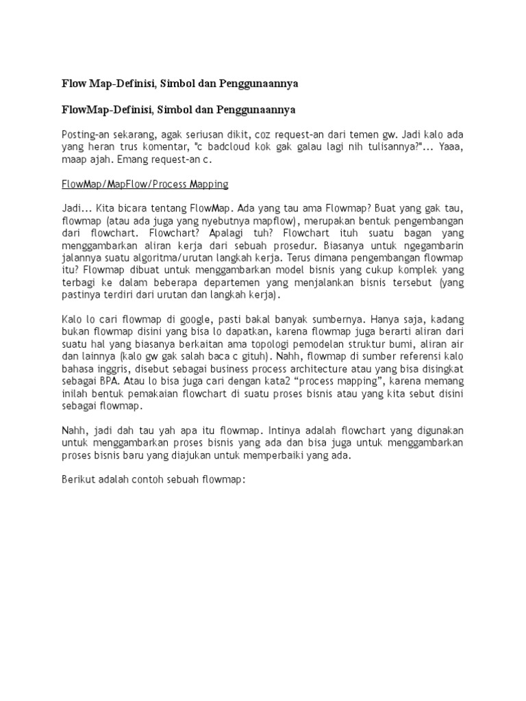 Flow Map-Definisi, Simbol Dan Penggunaannya | PDF