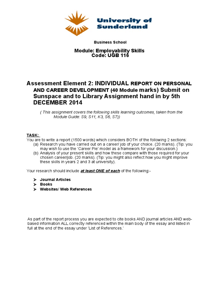 Personal Career Development Report | PDF | Essays | Behavior Modification