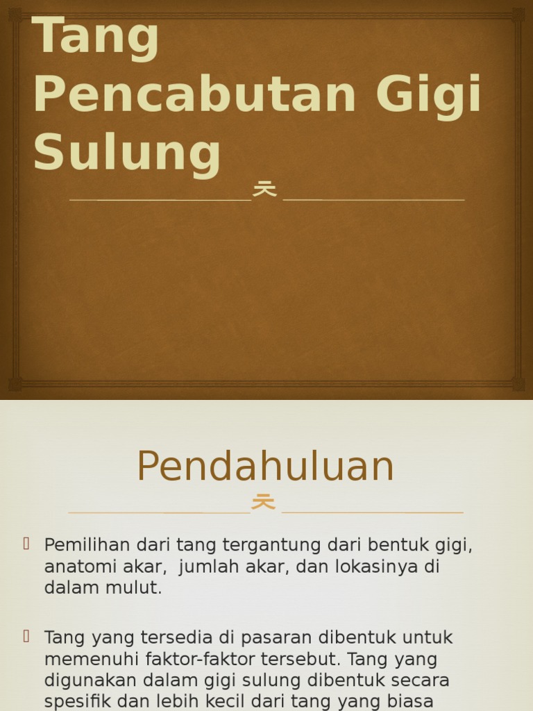Tang Pencabutan Gigi Sulung | PDF