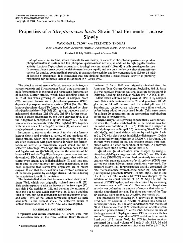 Streptococcus Lactis PDF | PDF | Enzyme Assay | Fermentation