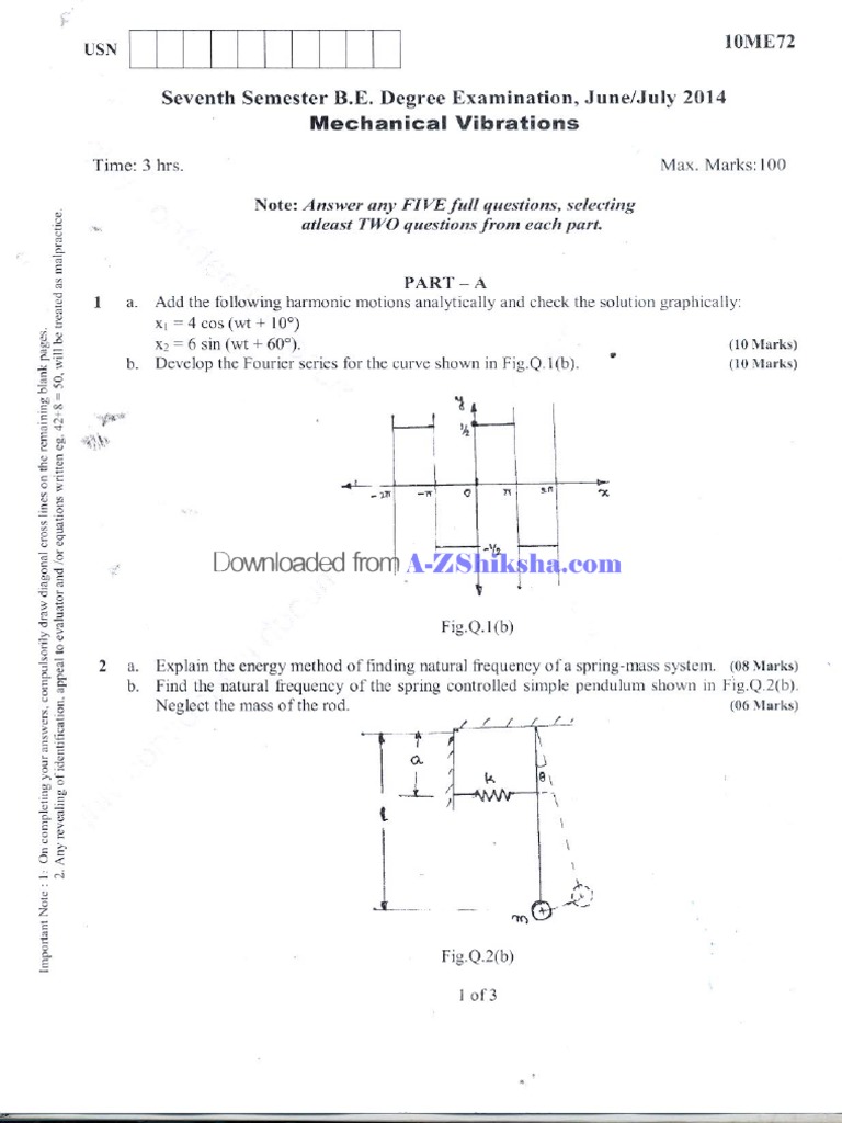 Mechanical Vibration Vtu | PDF | Technology & Engineering