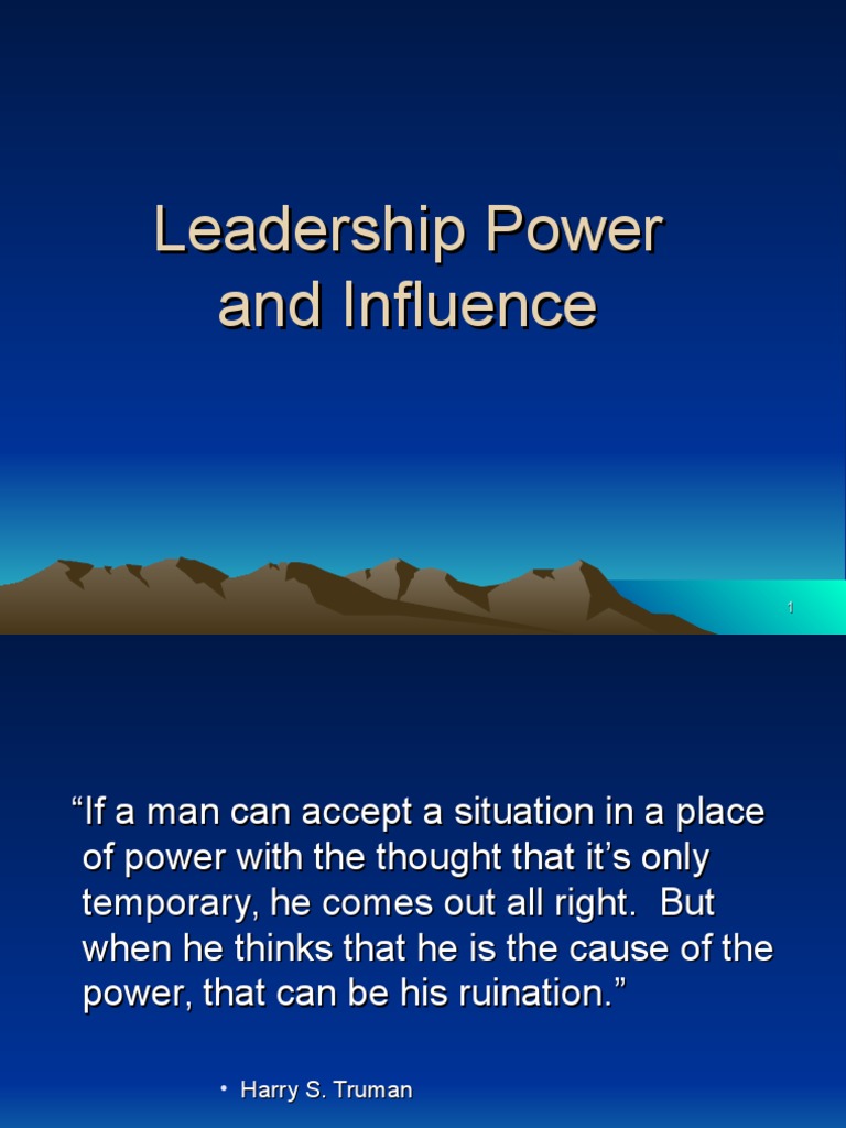Power and Influence in Leadership | PDF | Transformational Leadership ...