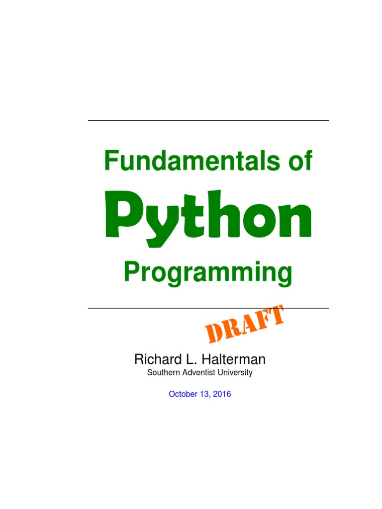 Pythonbook PDF | PDF | Computer Programming | Computer Program