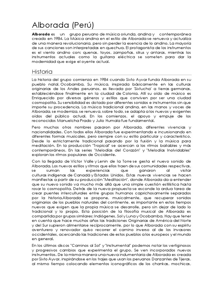 Alborada | PDF | Perú | Ritmo
