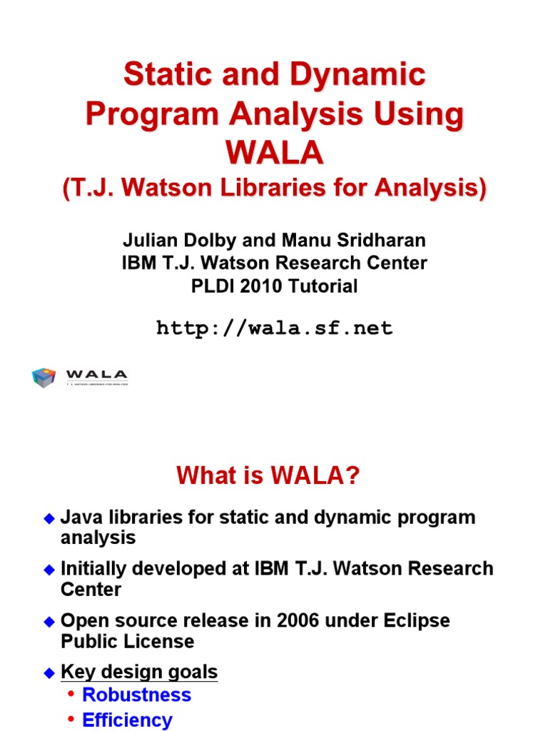 WALA: Java Program Analysis Library | PDF | Java Virtual Machine | Method (Computer Programming)
