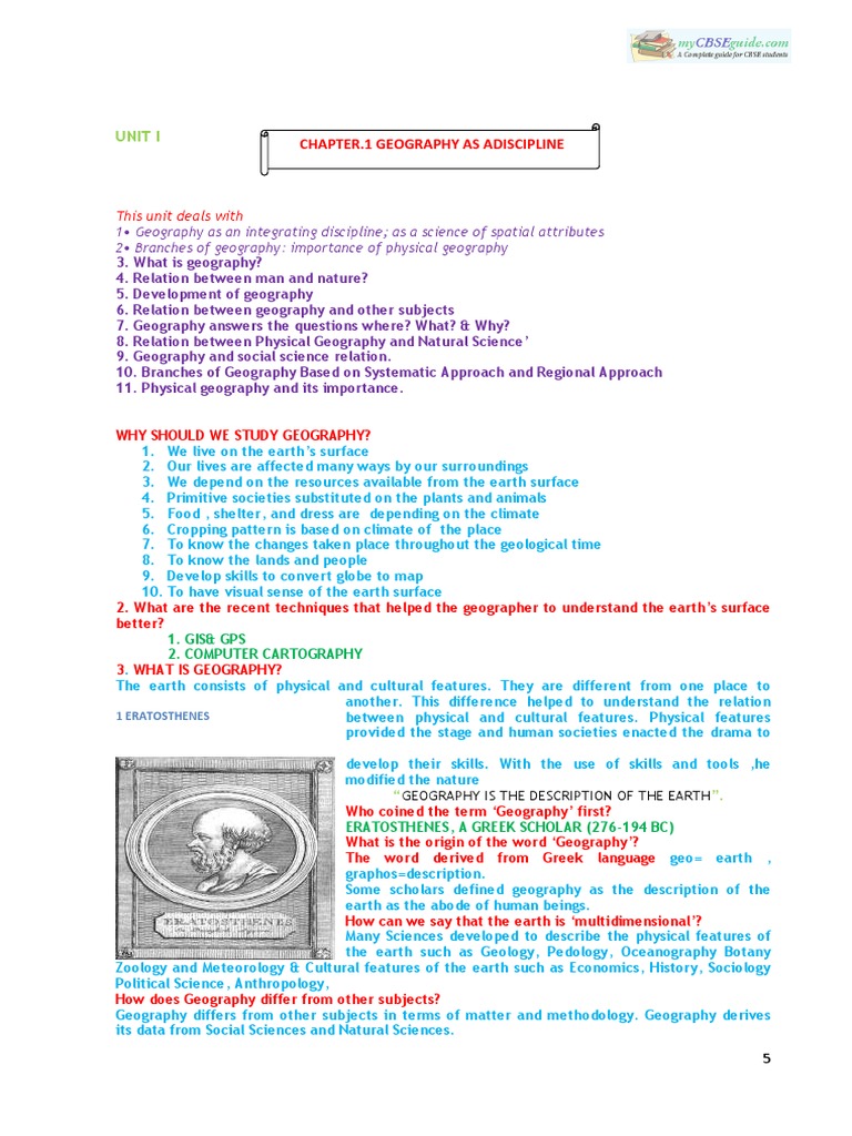 11 Geography Notes 01 Geography As A Discipline | Download Free PDF ...