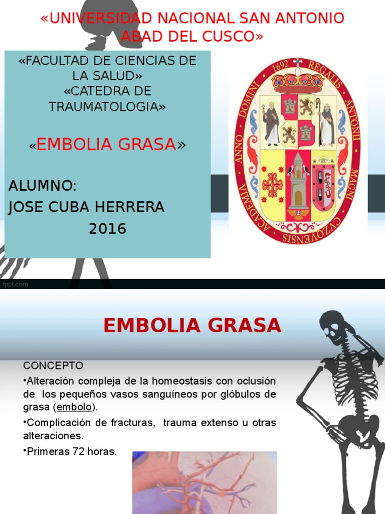 Embolia Grasa | PDF | Embolia | Lesión