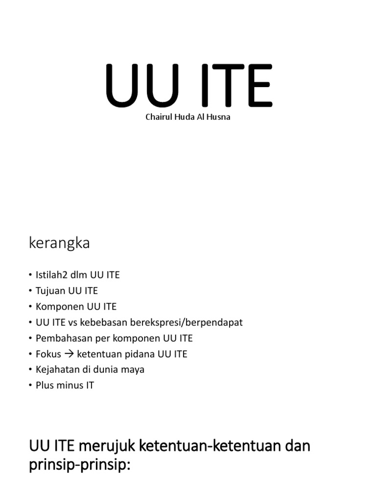 Rincian Undang-Undang ITE di Indonesia | PDF | Hukum | Komputer