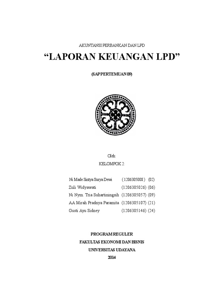 ANALISIS LAPORAN KEUANGAN LPD | PDF
