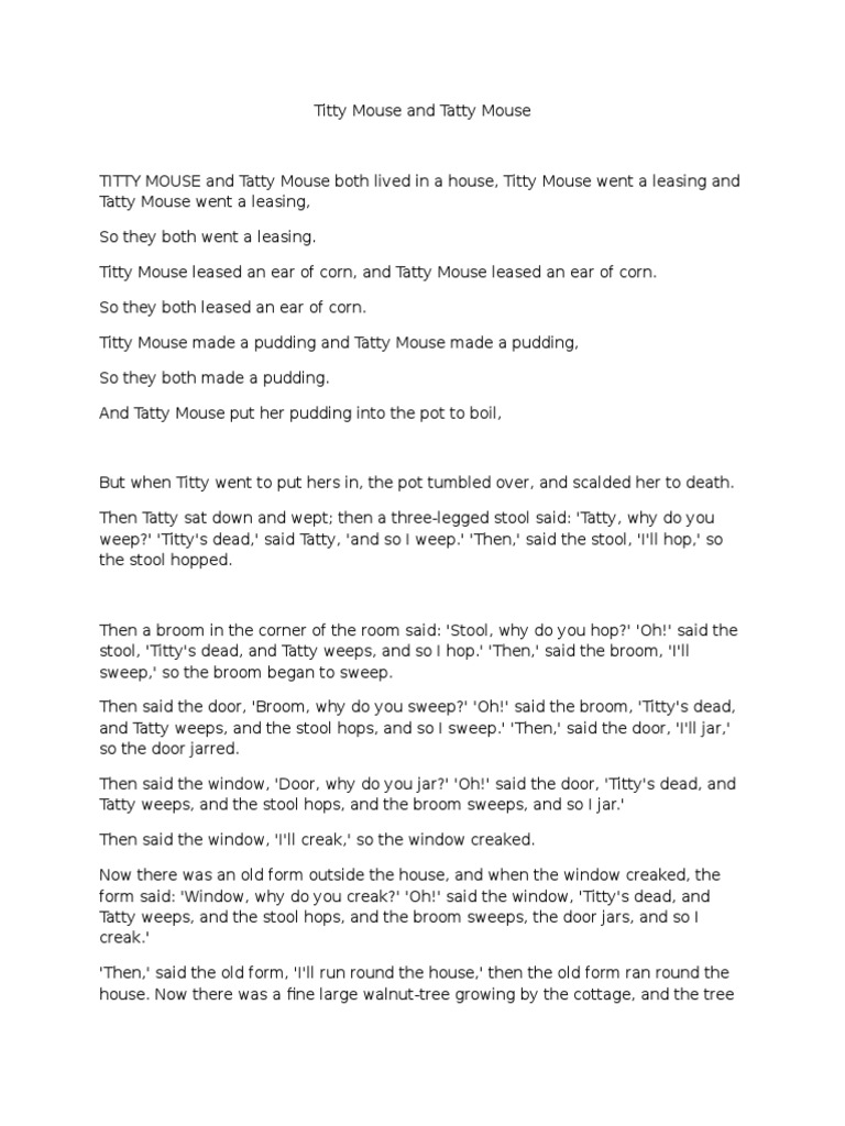 Titty Mouse and Tatty Mouse | PDF | Ethology | Skin