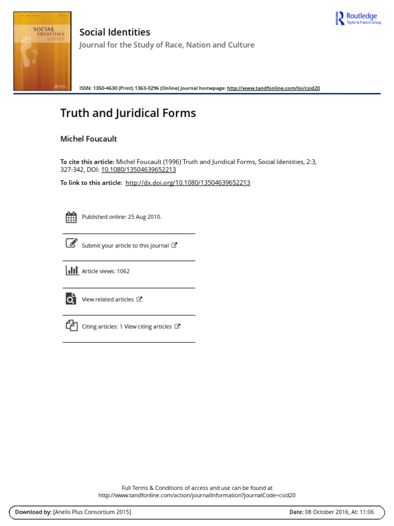 Truth and Juridical Forms | PDF | Prosecution | Violence
