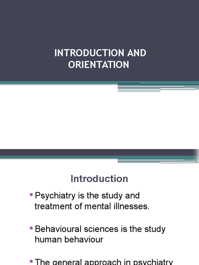 1 Introduction and Orientation in Psychiatry | PDF | Psychiatry ...