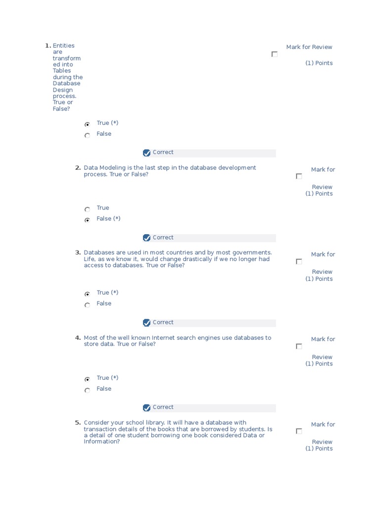 ORACLE Section 1 Quiz Answers | PDF | Databases | Operating System