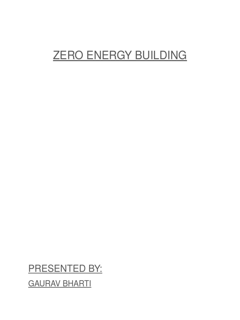 Zero Energy Building Report | PDF | Solar Energy | Efficient Energy Use