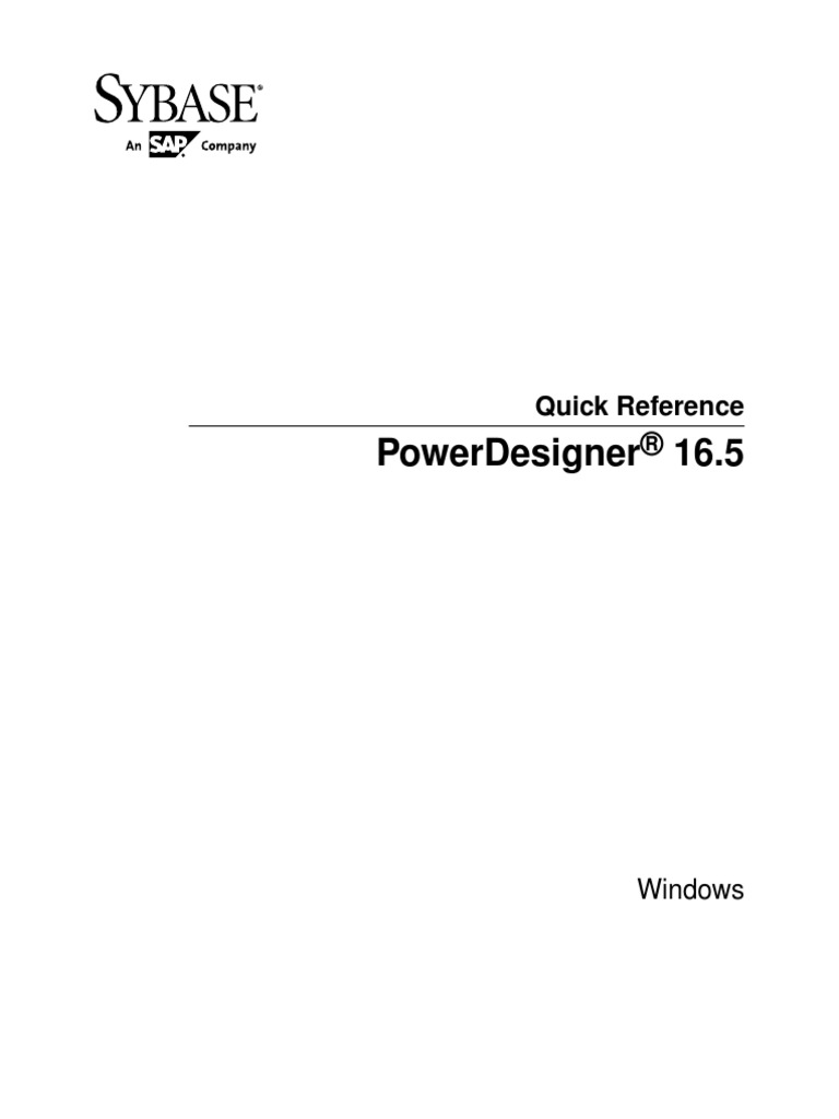 Sybase PowerDesigner 16.5 | PDF | Data Model | Databases