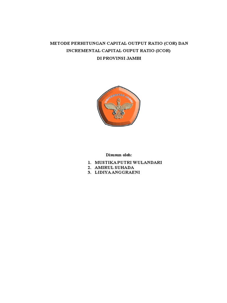 Tugas Metode Perhitungan ICOR | PDF | Bisnis | Pengelolaan Keuangan & Uang