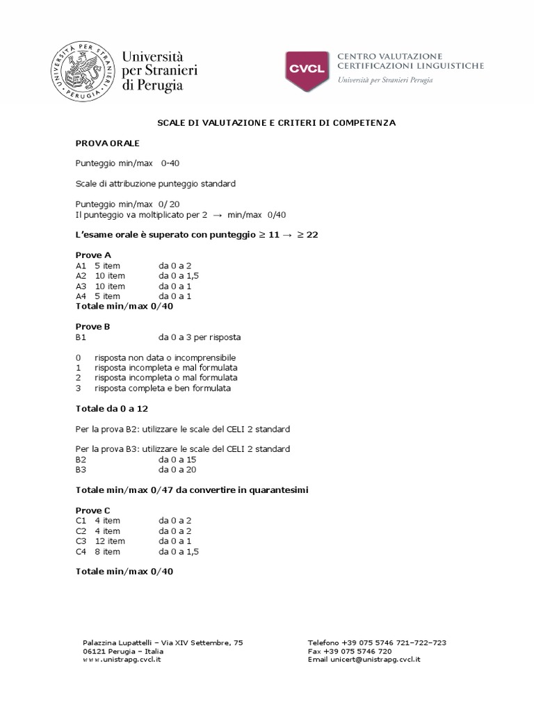 Celi-Scale Di Valutazione | PDF