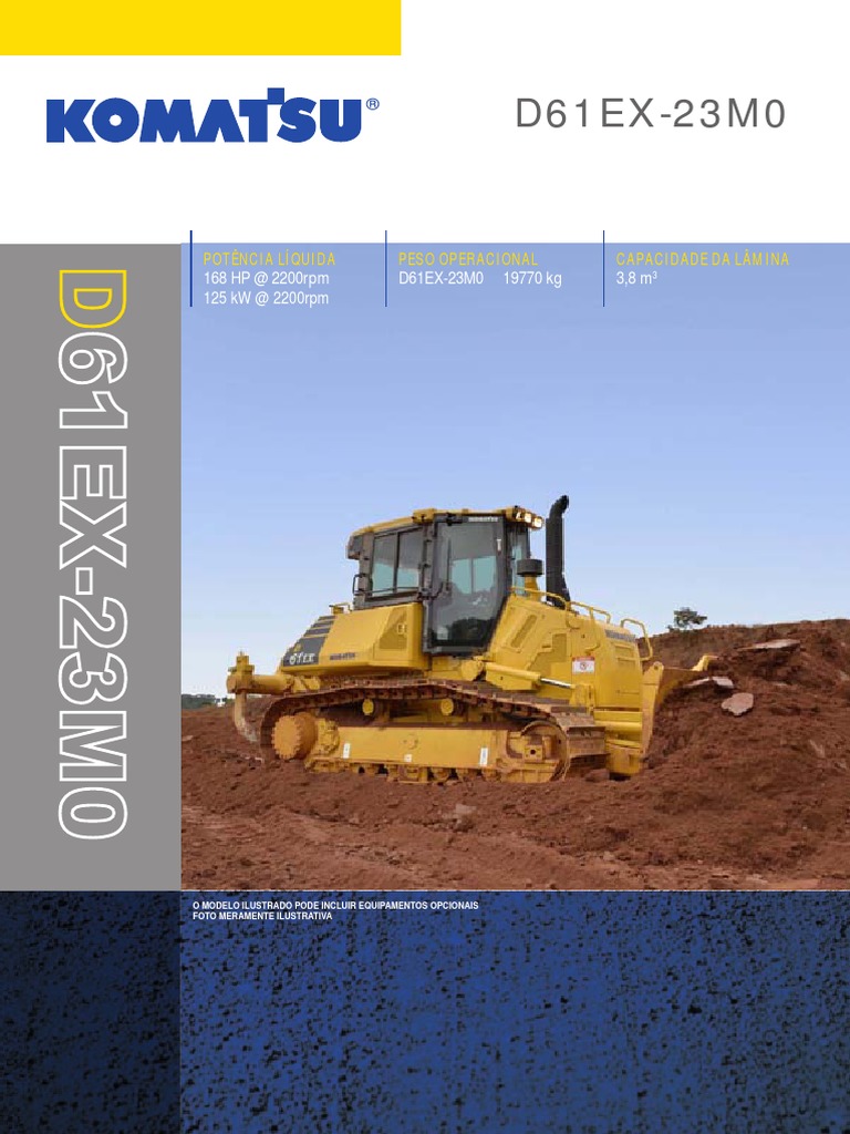 Komatsu D61ex 23m0 | PDF | Trator | Motores