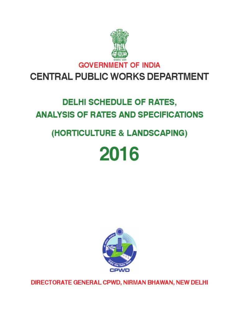 CPWD HorticultureDSRDAR2016 | PDF | Plants | Nature