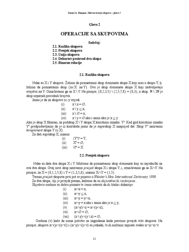 Teorija Skupova - Glava 2 | PDF