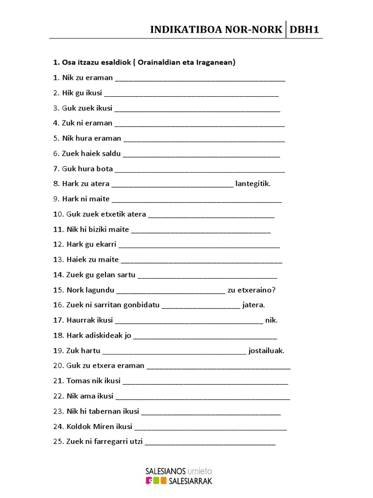 Indikatiboa Nor-Nork Ariketak | PDF