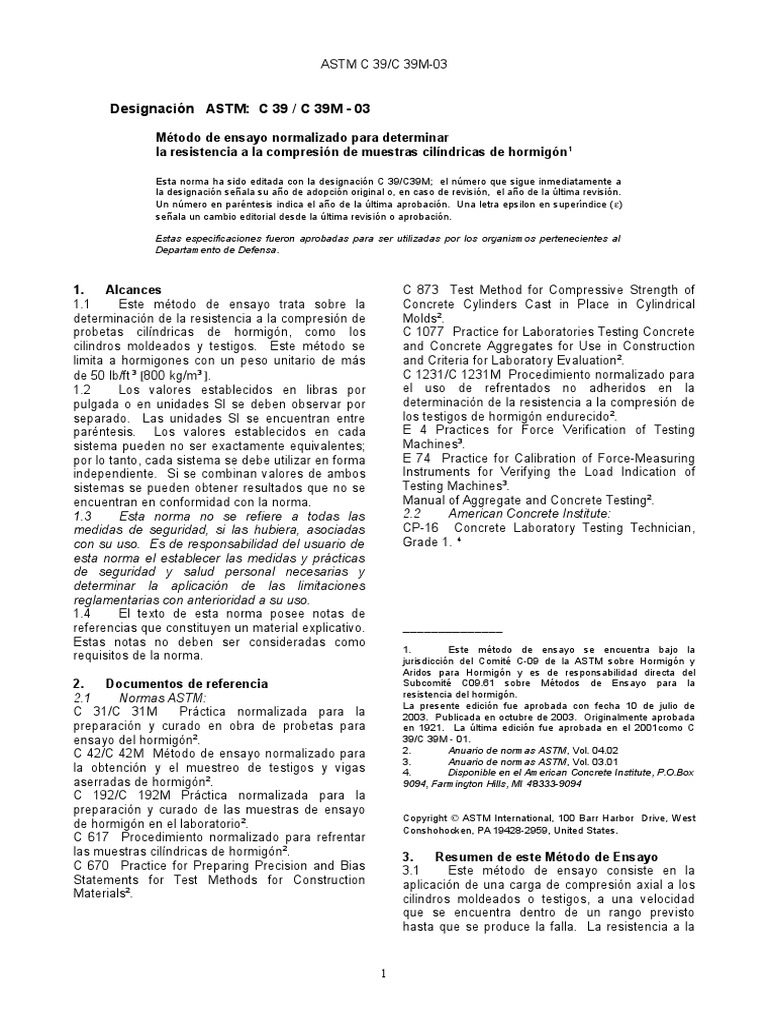 ASTM C 39-03 | Calibración | Esfera