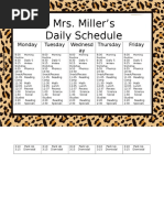 1st Grade Daily Class Schedule | PDF