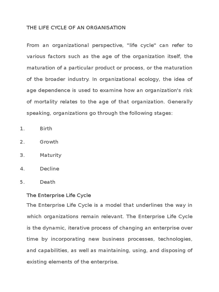 Understanding Organizational Life Cycles | PDF | Leadership | Cognition