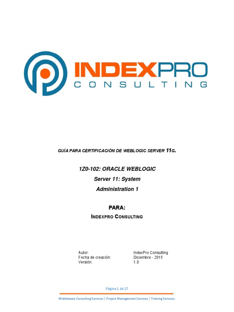 Guia Certificacion Weblogic 11g V2 | PDF | Proxy Server | Computer Cluster