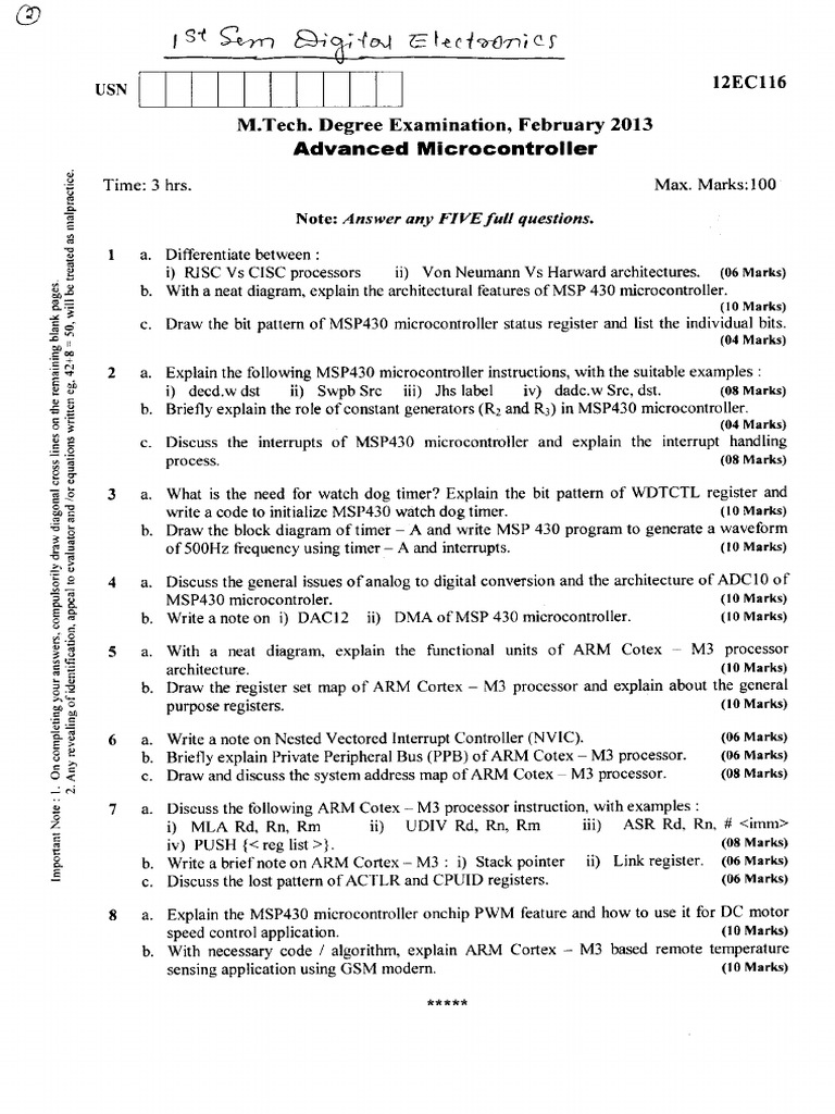 VTU Mtech Advanced Embedded systems question papers Feb 2013-12 VTU Mtech Advanced Embedded systems question papers Feb 2013-12