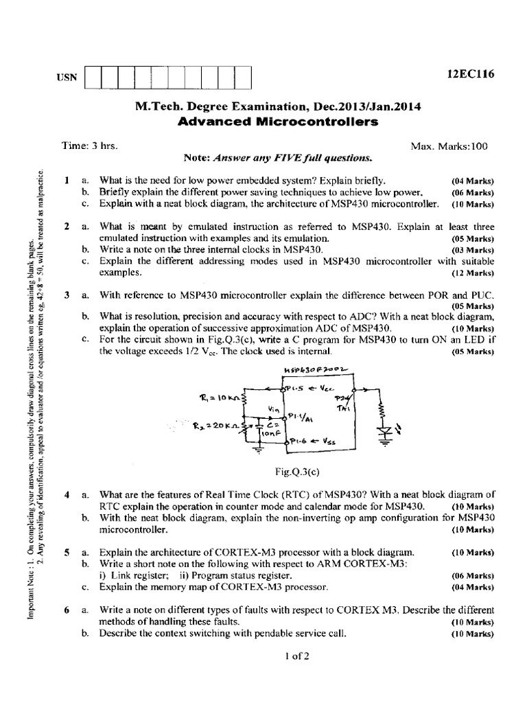 VTU Mtech Advanced Embedded Systems Question Papers Dec 2013-Jan 2014-12