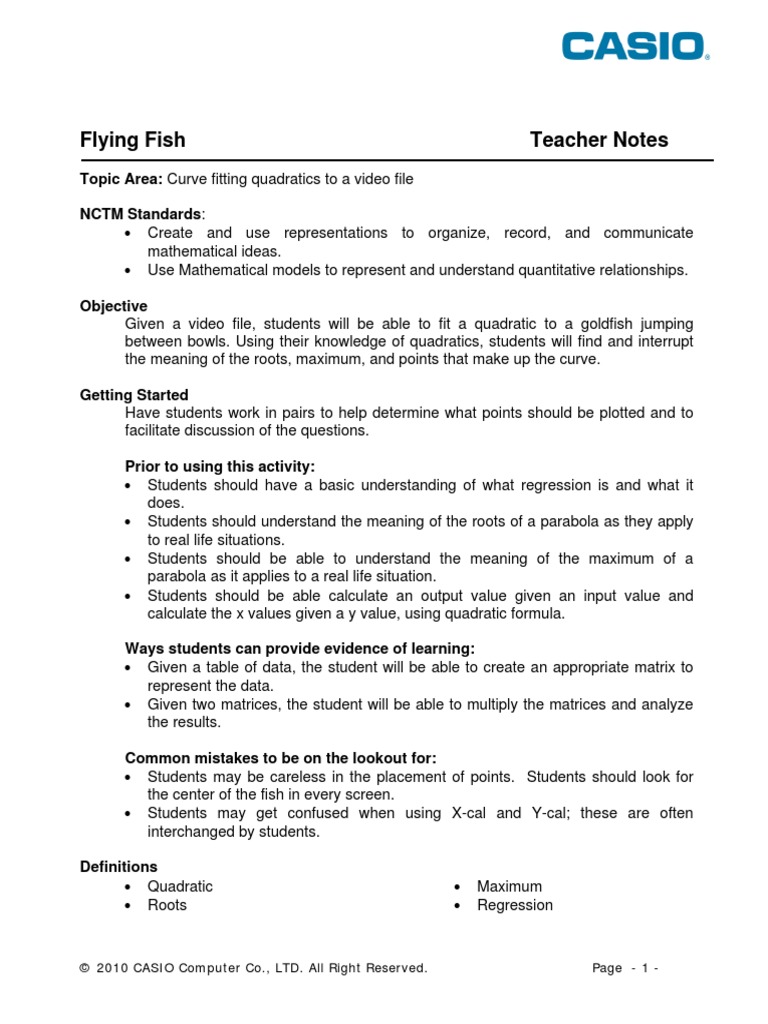 Flying Fish | PDF | Quadratic Equation | Matrix (Mathematics)